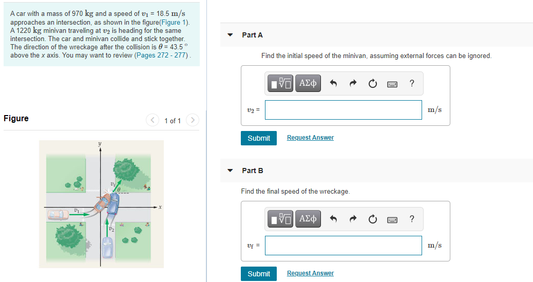 Solved A car with a mass of 970 kg and a speed of vi = 18.5 | Chegg.com