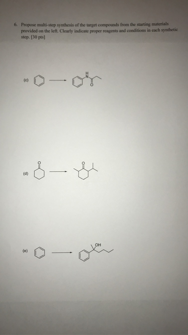 Solved 6. Propose multi-step synthesis of the target | Chegg.com