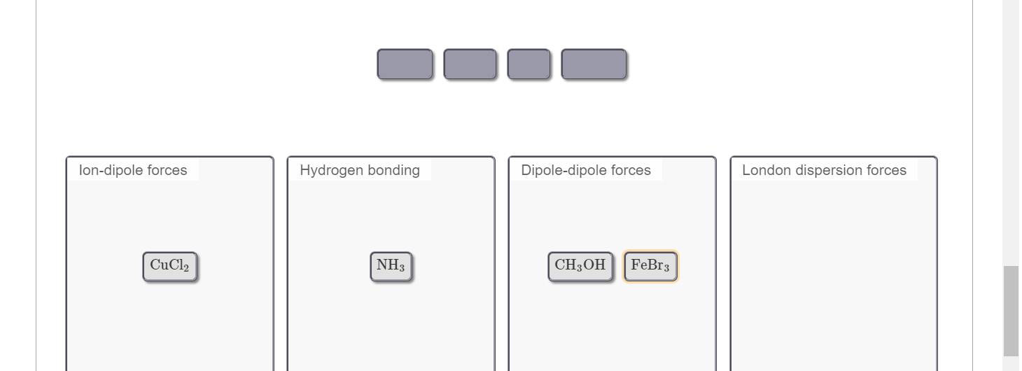 Solved lon-dipole forces Hydrogen bonding Dipole-dipole | Chegg.com