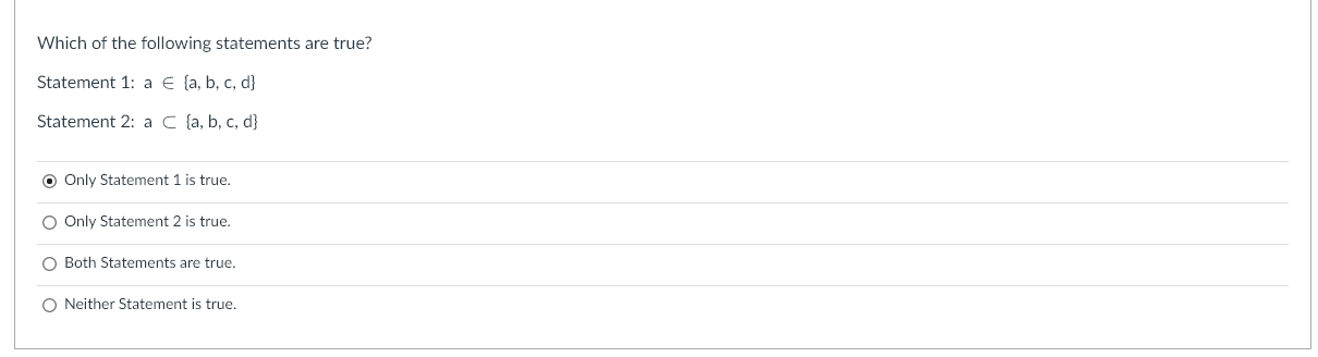 Solved Which of the following statements are true? Statement | Chegg.com