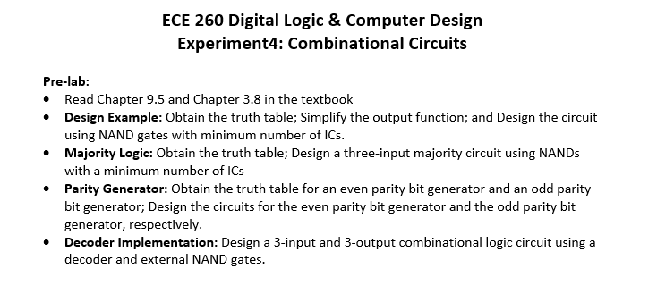 Solved ECE 260 Digital Logic & Computer Desigrn Experiment4: | Chegg.com
