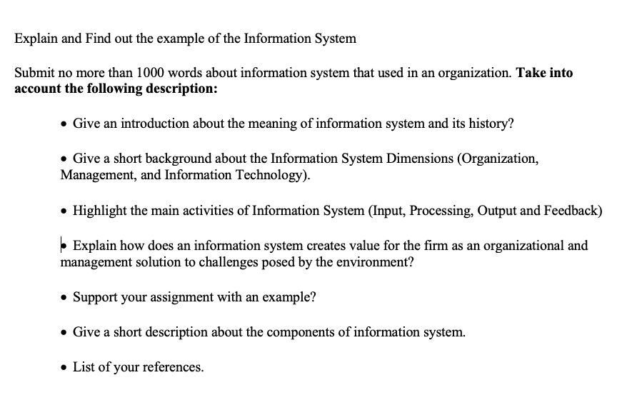 Solved Explain And Find Out The Example Of The Information Chegg