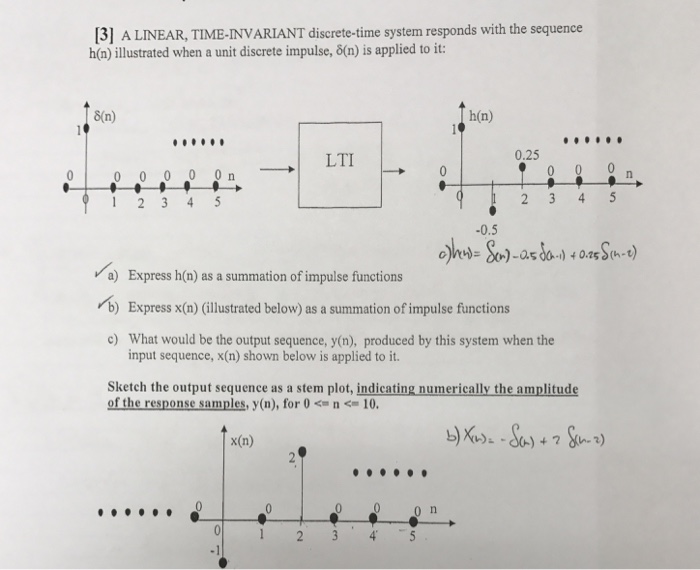 Solved A LINEAR, TIME-INVARIANT discrete-time system | Chegg.com