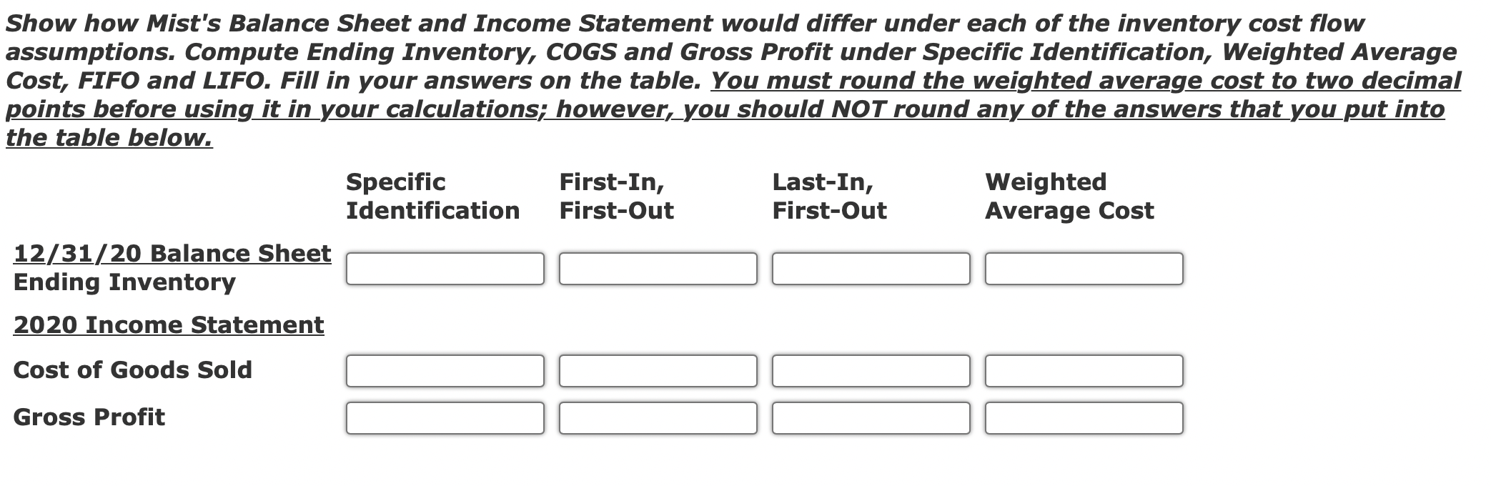 Solved Mist, Inc. uses a PERIODIC inventory system and has | Chegg.com