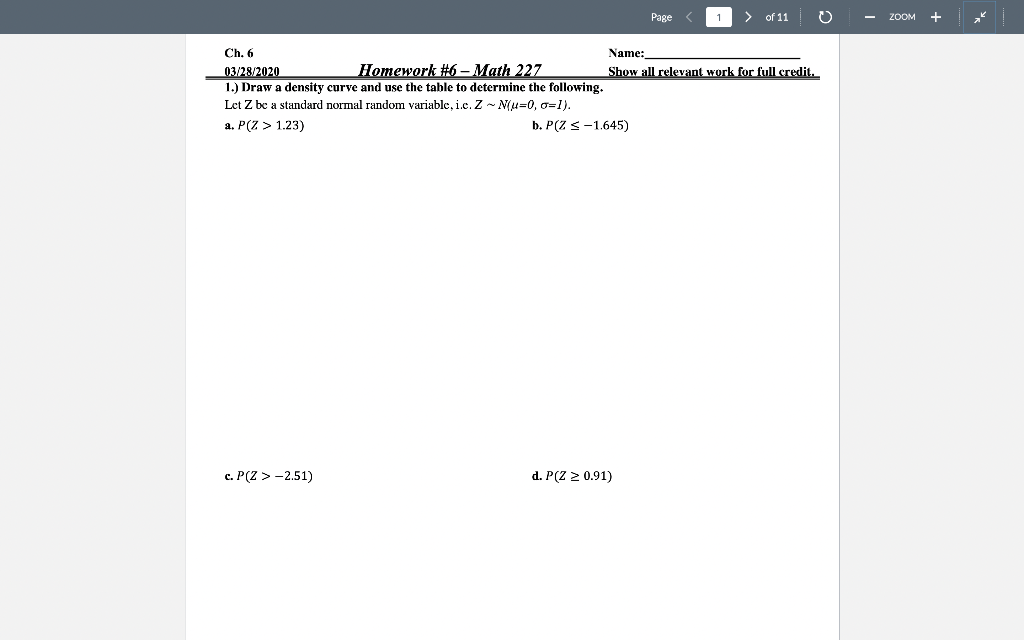 Solved 03/28/2020 Homework \#6-Math 227 Show all relevant | Chegg.com