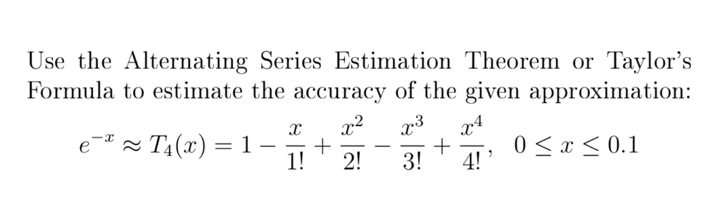 Alternating Series Estimation Theorem