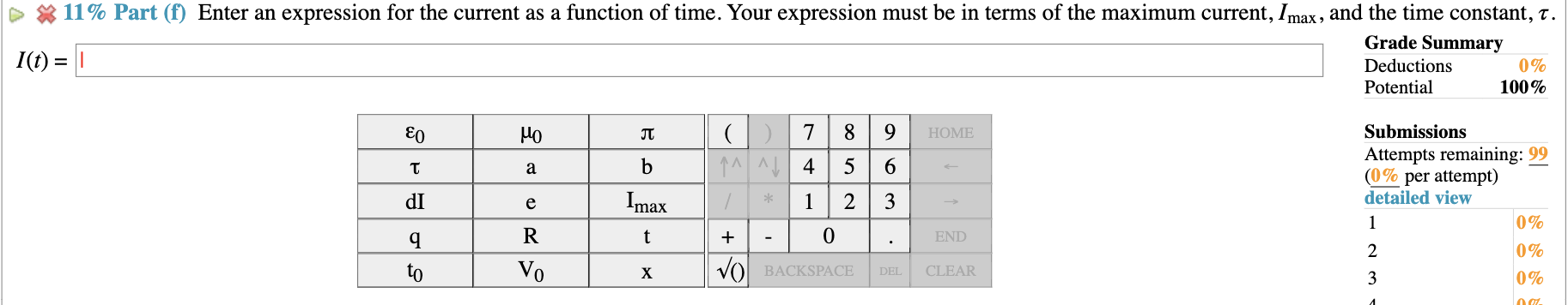 Solved (5\%) Problem 13: Increasing Current in an LR | Chegg.com