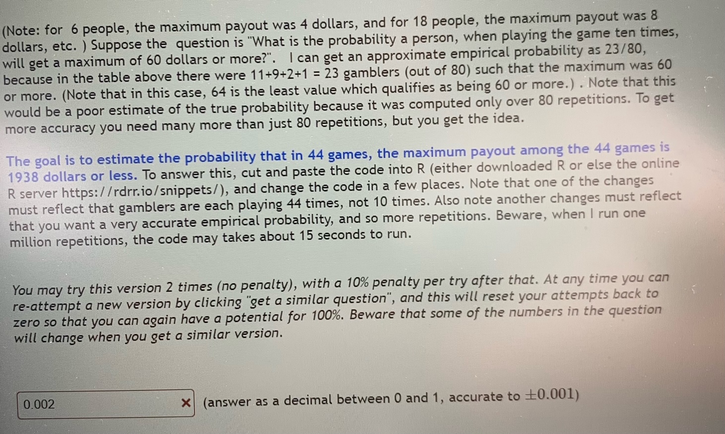(Note: for 6 people, the maximum payout was 4 | Chegg.com