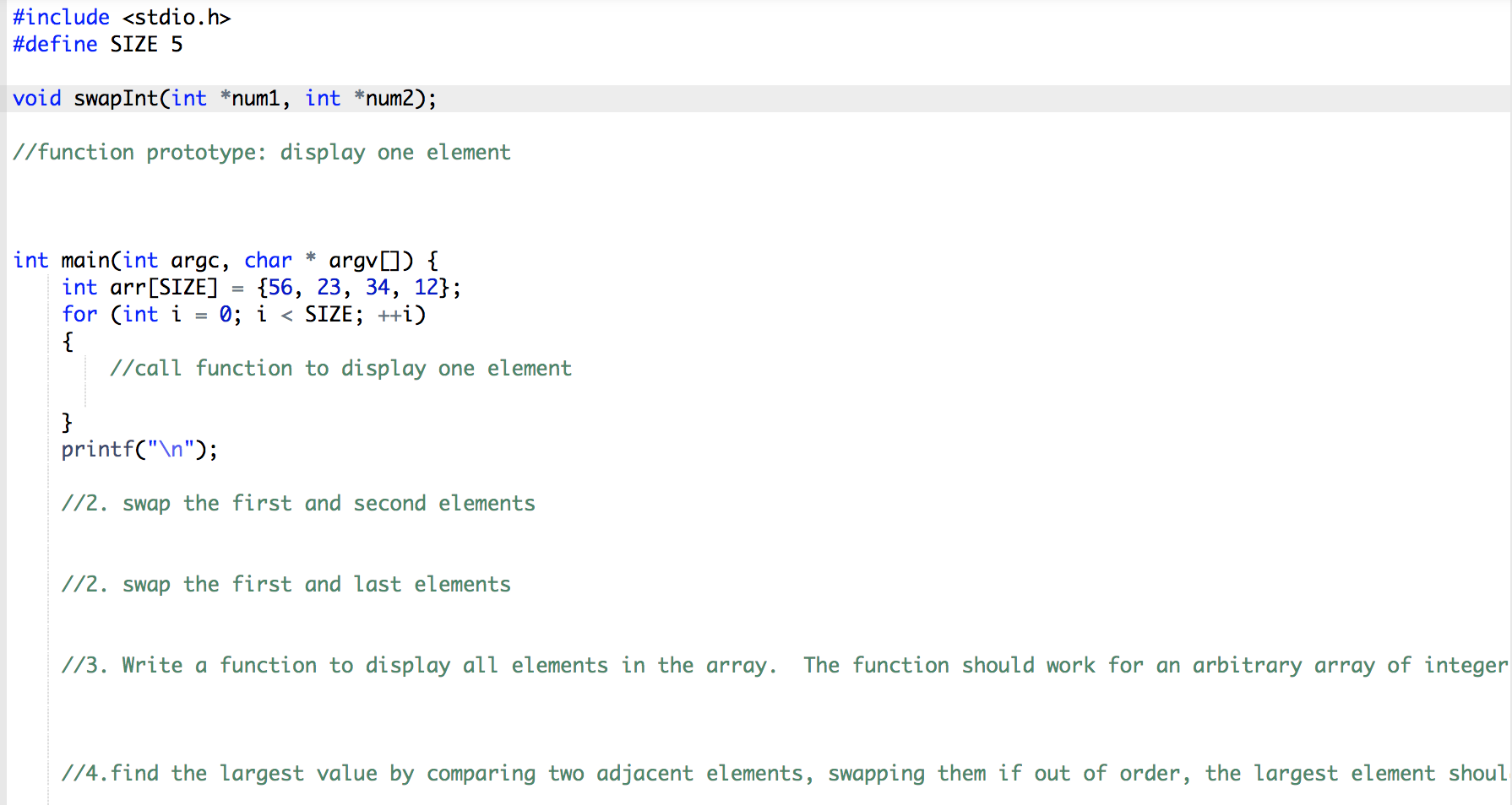 Solved 1 Fill In A Function Prototype Function Call And Chegg