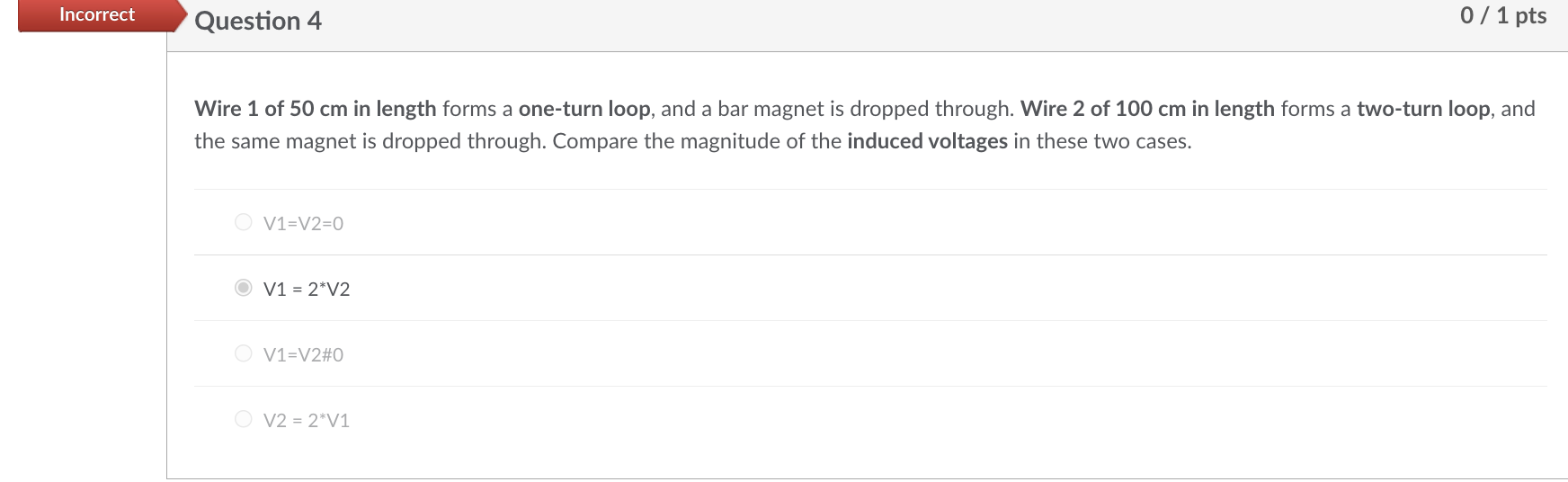 Solved Wire 1 of 50 cm in length forms a one-turn loop, and | Chegg.com