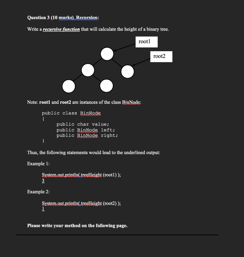 Solved Write a recursive function that will calculate the | Chegg.com