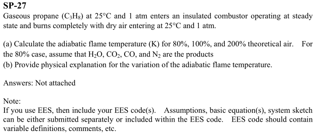 Solved ONLY SOLVE WITH EES!!!! INCLUDE YOUR EES | Chegg.com