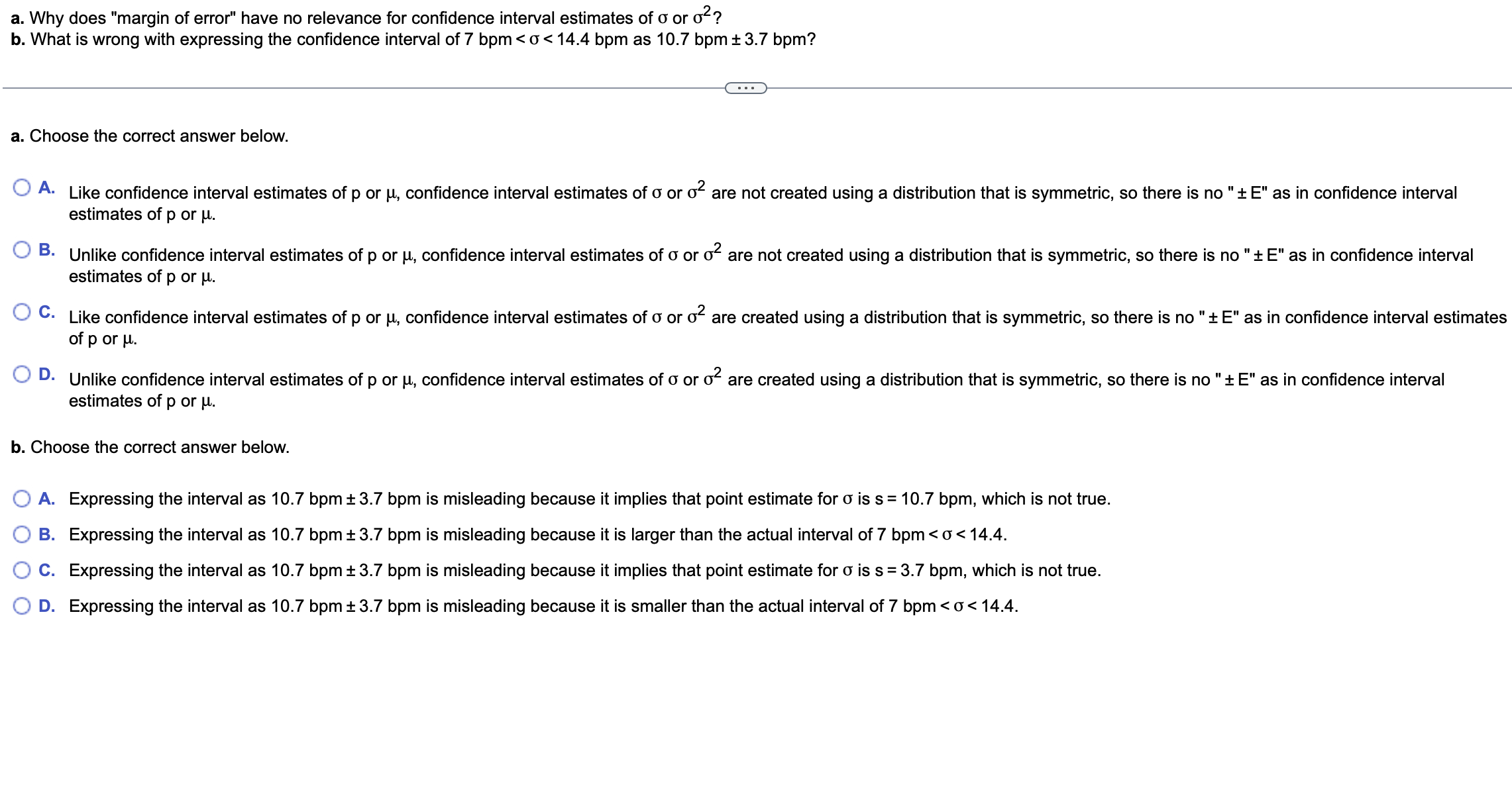 Solved a. ﻿Why does "margin of error" have no relevance for | Chegg.com