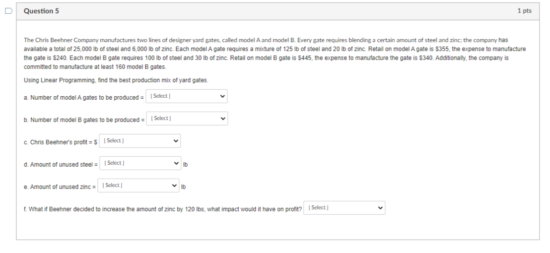 Solved The Chris Beehner Company manufactures two lines of | Chegg.com