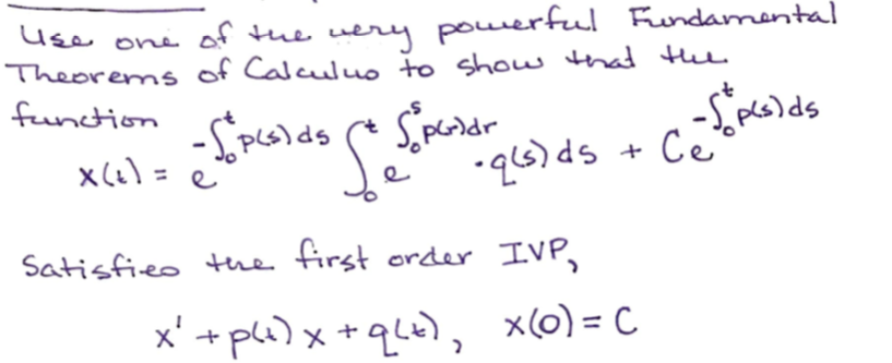 Solved Use one of the very powerful Fundamental Theorems of | Chegg.com