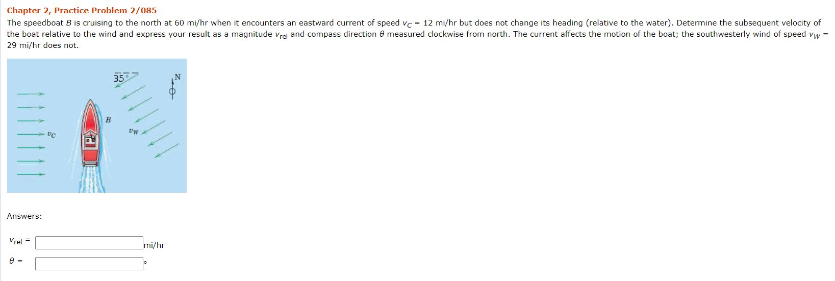 Solved Chapter 2, Practice Problem 2/085 The speedboat B is | Chegg.com