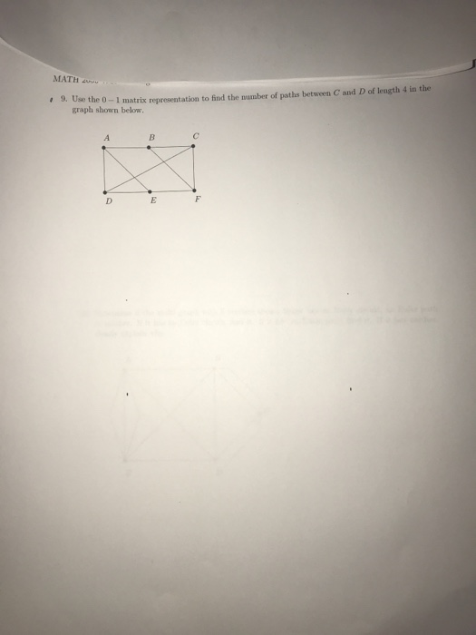 Solved Math The 0 1 Matrix Representation To Find The 