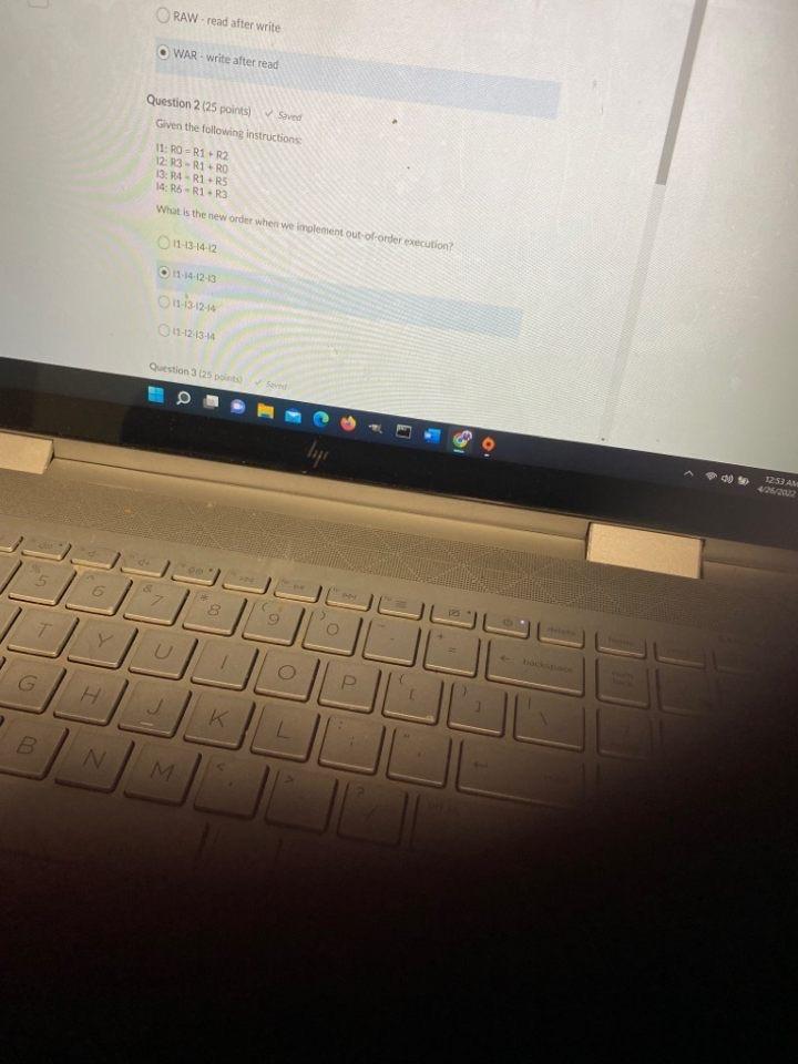 Solved RAW read after write WAR write after read Question 2 | Chegg.com