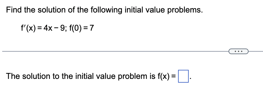 Solved Find the solution of the following initial value | Chegg.com
