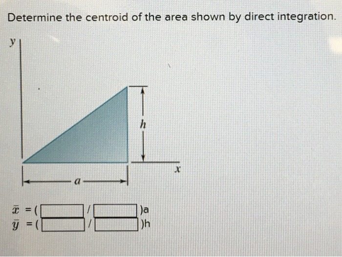 Solved Determine the centroid of the area shown by direct | Chegg.com