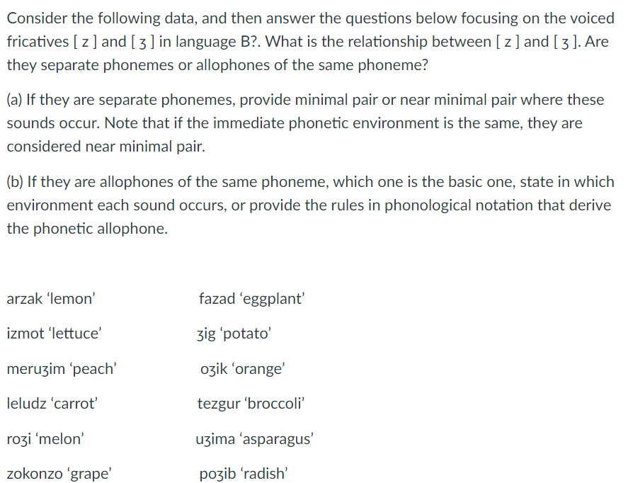Consider the following data, and then answer the | Chegg.com