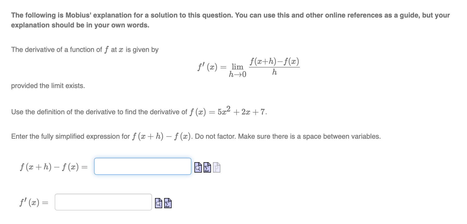 Solved The following is Mobius' explanation for a solution | Chegg.com
