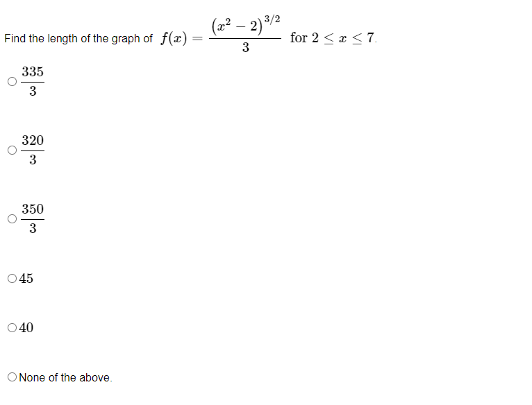 Solved Find the length of the graph of f(x)=(x2-2)323 ﻿for | Chegg.com