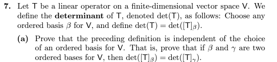 Solved 7. Let T be a linear operator on a finite-dimensional | Chegg.com