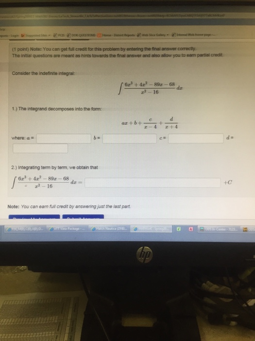 Solved Consider the indefinite integral: integral 6x^2 + | Chegg.com