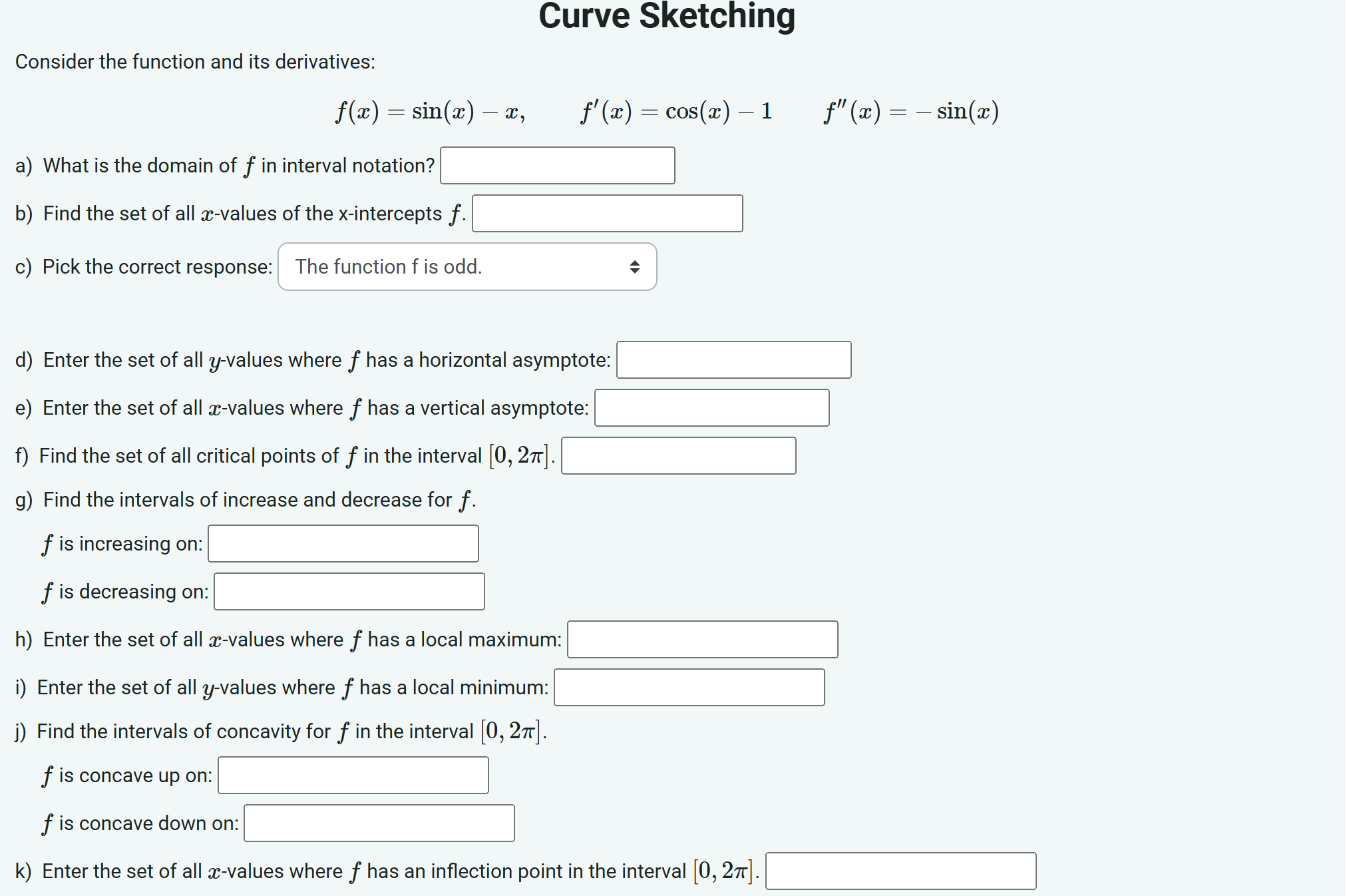 Solved Curve SketchingConsider the function and its | Chegg.com
