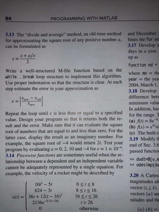 Solved 94 PROGRAMMING WITH MATLAB 3.13 The "divide and | Chegg.com