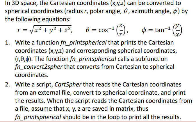 Solved In 3D space, the Cartesian coordinates (x,y,z) can be | Chegg.com
