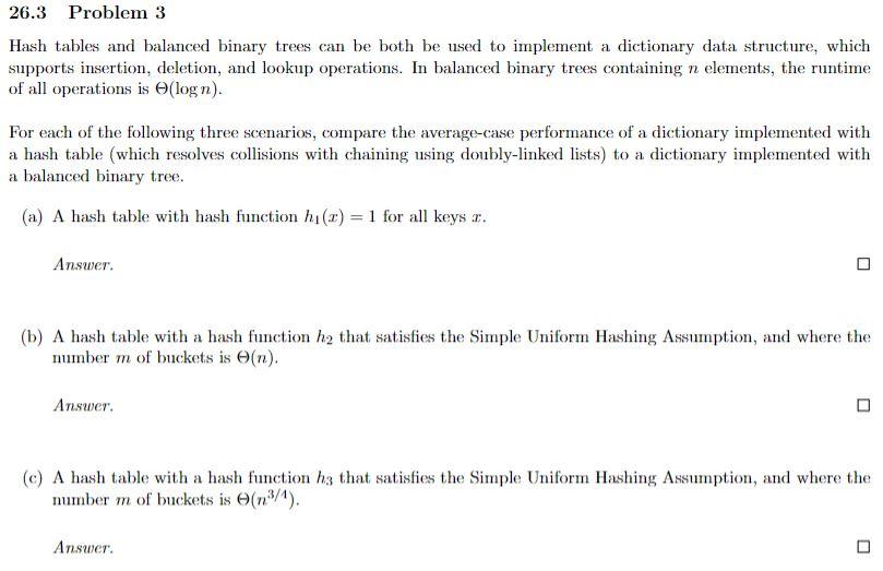Solved Hash tables and balanced binary trees can be both be | Chegg.com