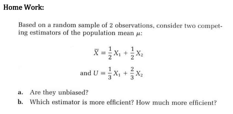 Solved Based on a random sample of 2 observations, consider | Chegg.com