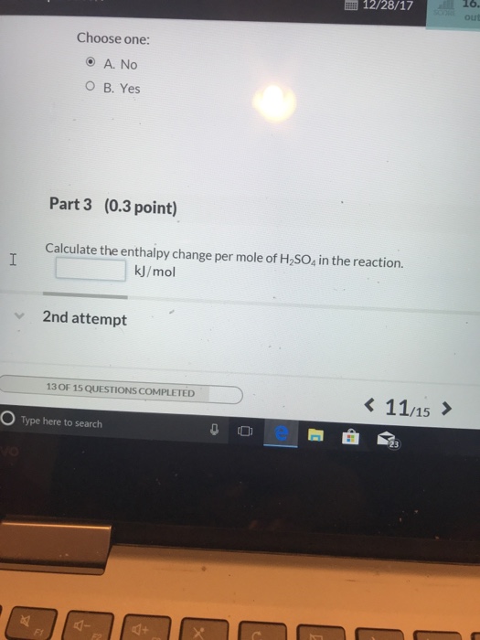 Solved I need help calculating the enthalpy change per mole | Chegg.com