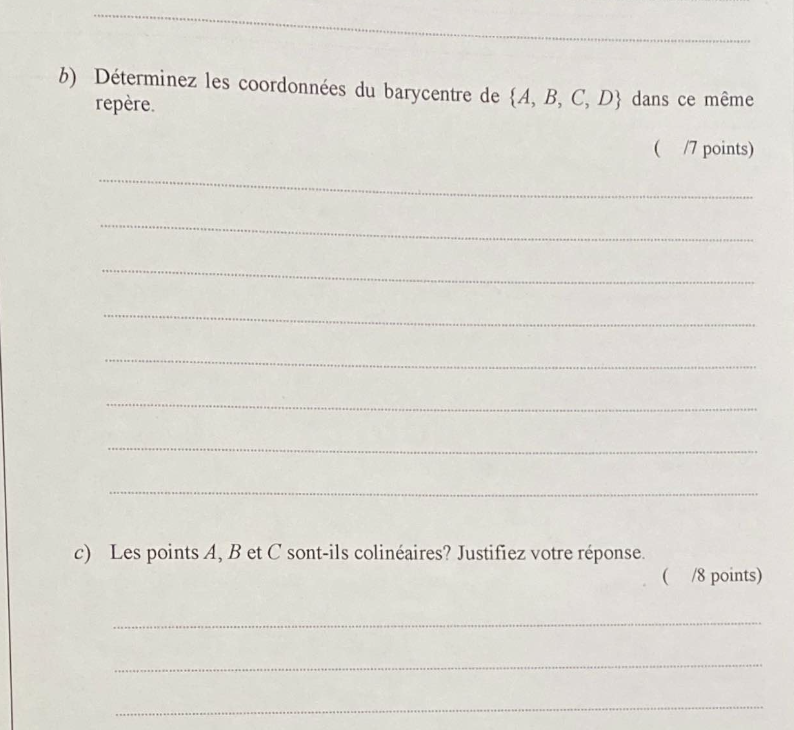 Solved 4. Quatre points A, B, C et D sont situés dans un | Chegg.com