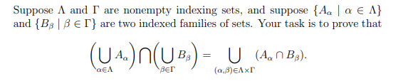 Solved Suppose A and I are nonempty indexing sets, and | Chegg.com