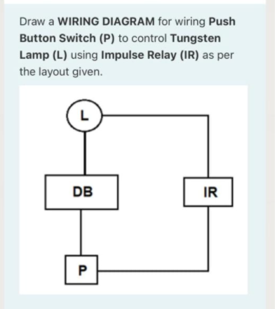 Solved Draw a WIRING DIAGRAM for wiring Push Button Switch | Chegg.com
