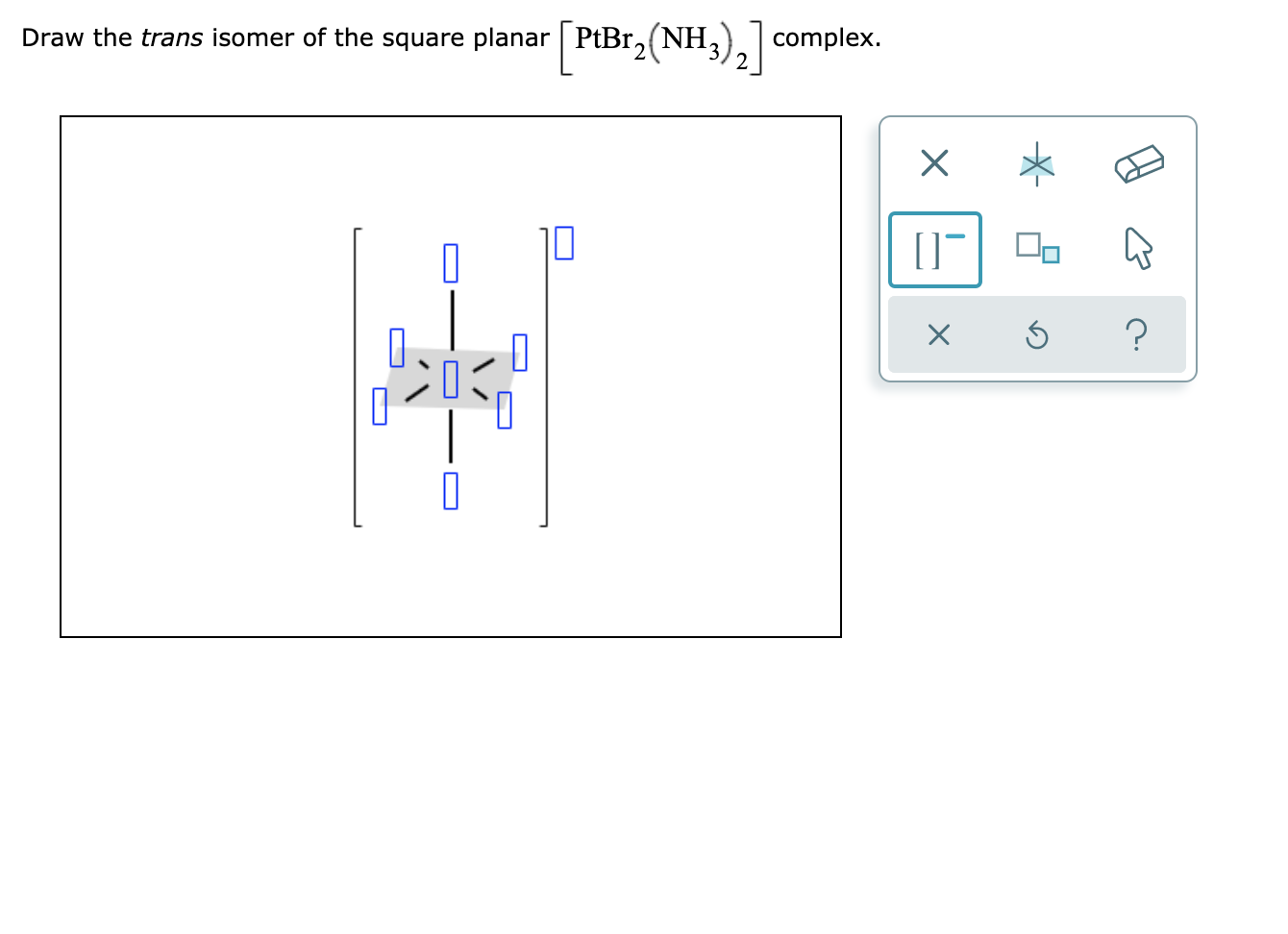 Solved Draw the trans isomer of the square planar | Chegg.com