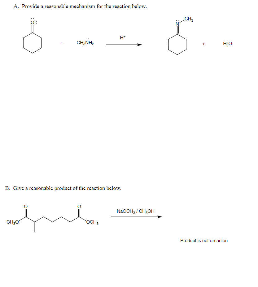 [Solved]: A. Provide a reasonable mechanism for the reactio