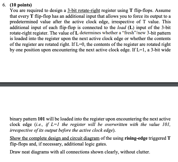 6. (10 points) You are required to design a 3-bit | Chegg.com