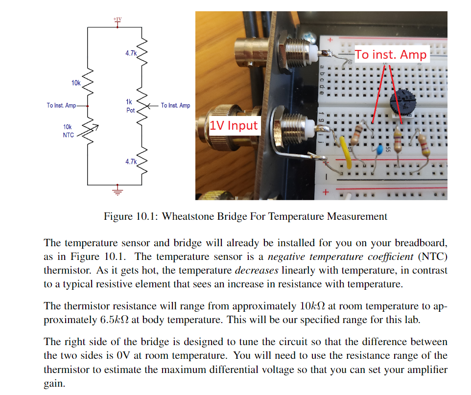 Solved Figure 10.1: Wheatstone Bridge For Temperature | Chegg.com