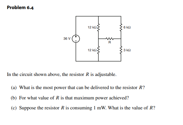 Solved Problem 6.4 }oke 36v - 12 ke} Em 12 ko? {3k2 In the | Chegg.com