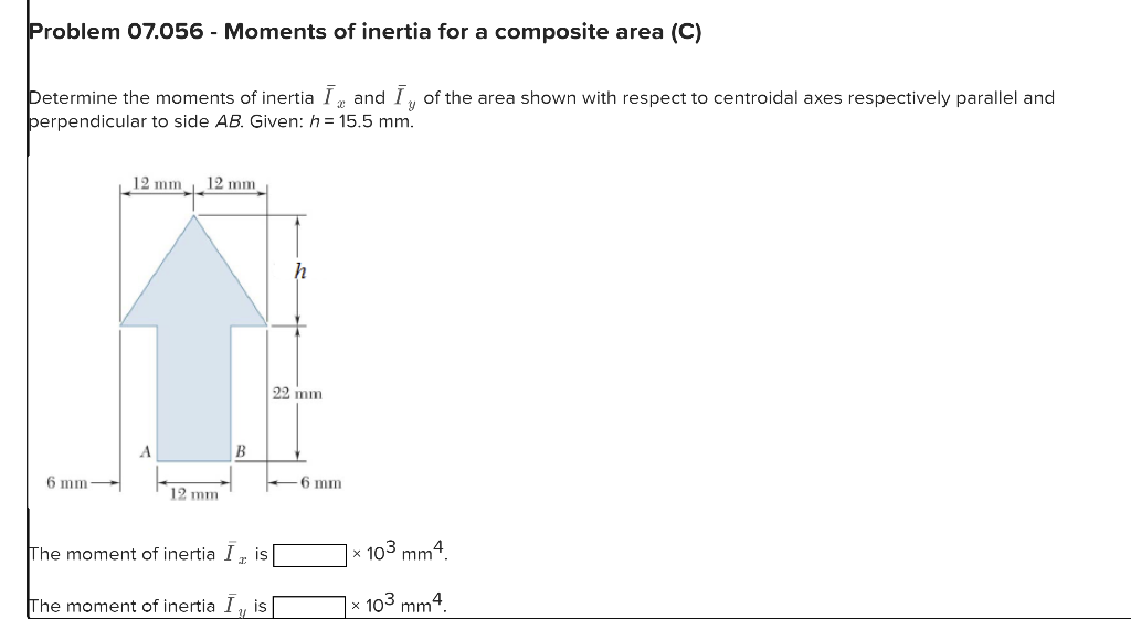 Solved Determine the moments of inertia Iˉx and Iˉy of the | Chegg.com