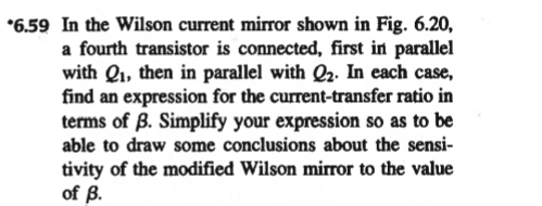 Solved In the Wilson current mirror shown in Fig. 6.20, a | Chegg.com
