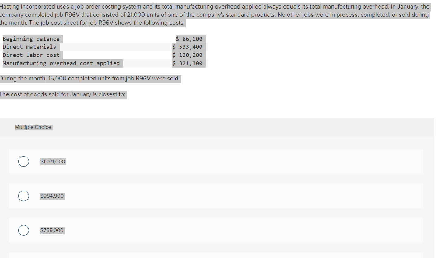 Solved Hasting Incorporated uses a job-order costing system | Chegg.com