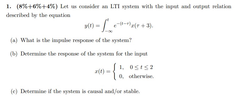Solved 1 8 6 4 Let Us Consider An Lti System With The
