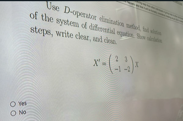 Solved VARAM Use D-operator elimination method, find | Chegg.com