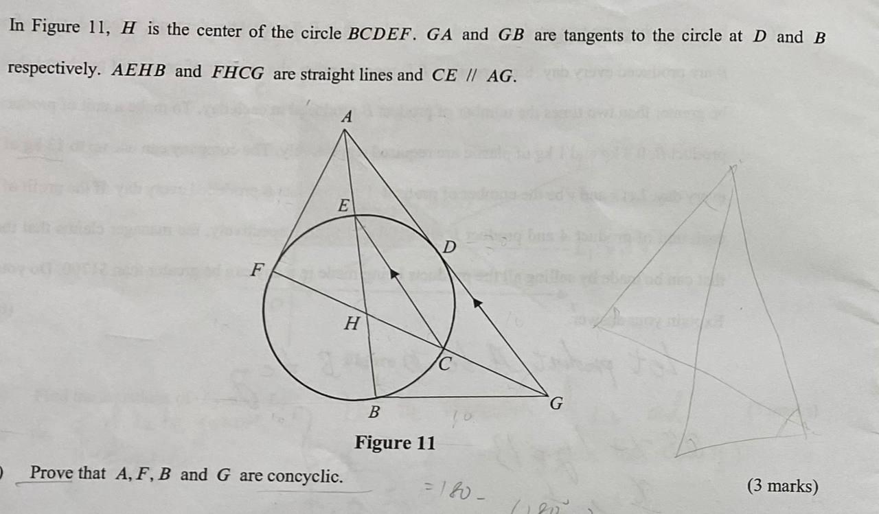 Solved In Figure 11, H is the center of the circle BCDEF. GA | Chegg.com