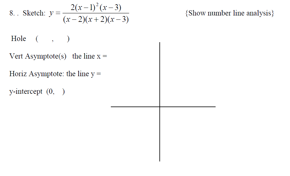 Solved y=(x−2)(x+2)(x−3)2(x−1)2(x−3) \{Show number line | Chegg.com